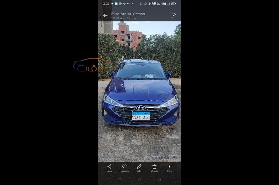 Elantra AD Hyundai 2020 6 October Blue 6891369 - Car for sale : Hatla2ee